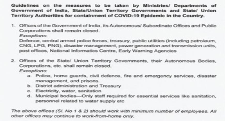 India 21 Days Lockdown Government Guidelines and Directives