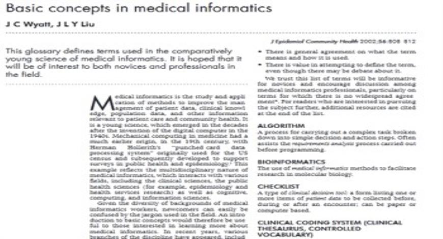 Download Medical Notes on Basic Concepts in Medical Informatics