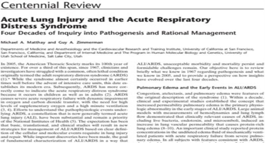 Download Medical Notes on Acute Lung Injury
