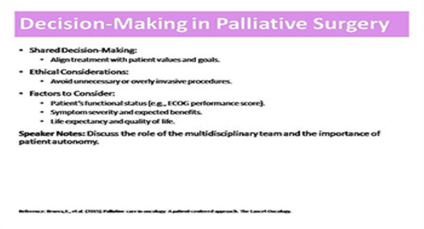 Palliative Surgical Interventions | Medicpresents.com